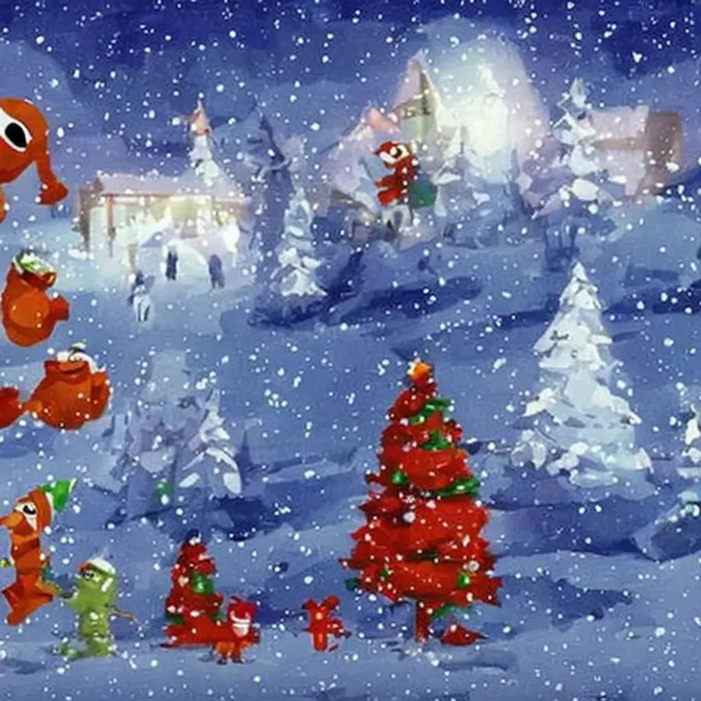 a white christmas in modern pixar style | OpenArt