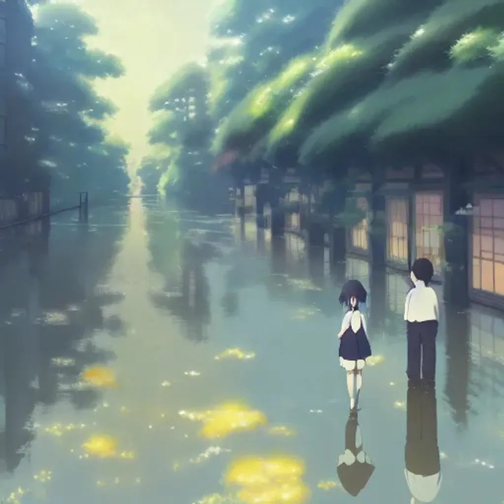 painterly style, illustration, by Makoto Shinkai and... | OpenArt