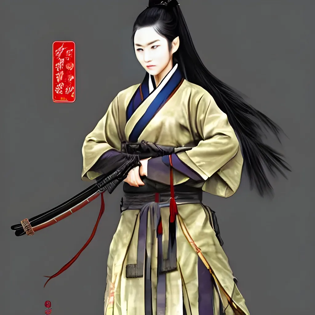 An epic fantasy wuxia illustration portrait of a bea... | OpenArt