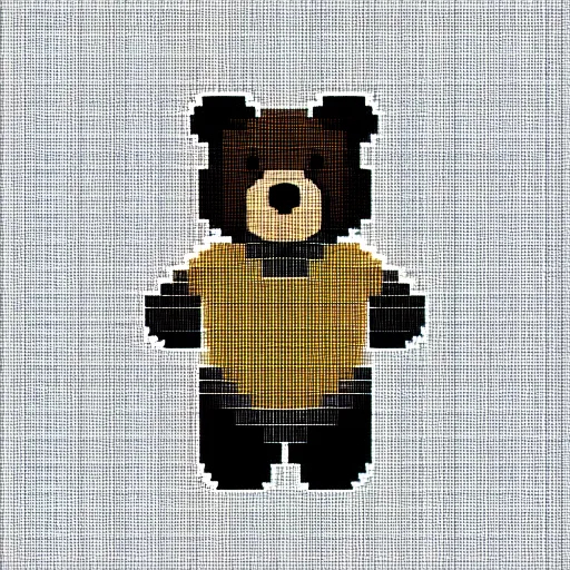 pixel art, full body pixel portrait, bear, centered,... | OpenArt