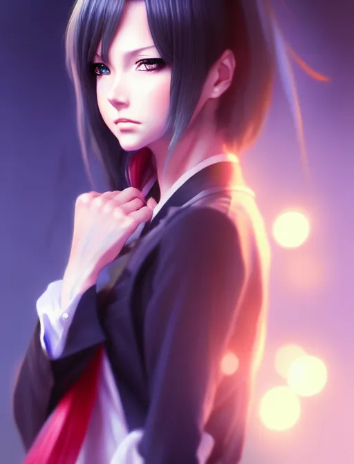 A realistic anime portrait of a Skylar Vox as a prof... | OpenArt