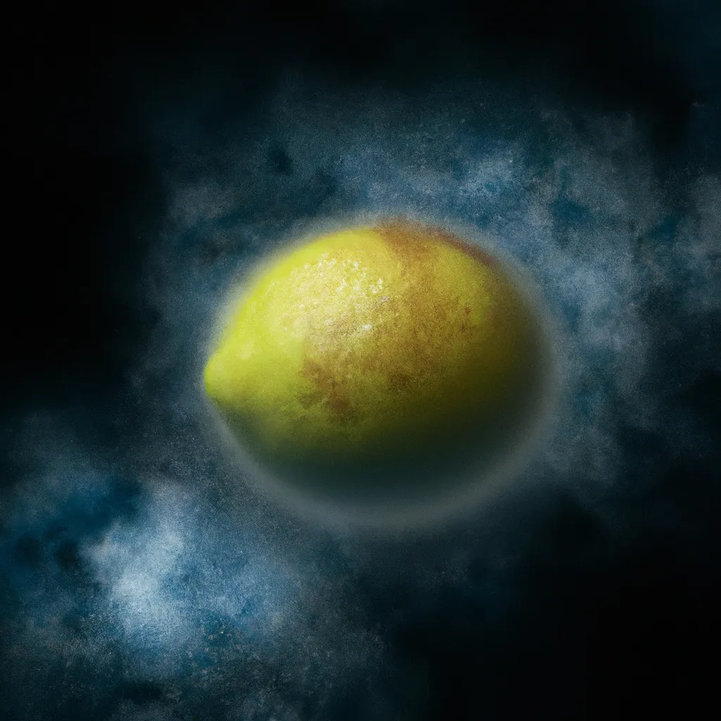 a lemon as sun in the centre of solar system in spac... | OpenArt