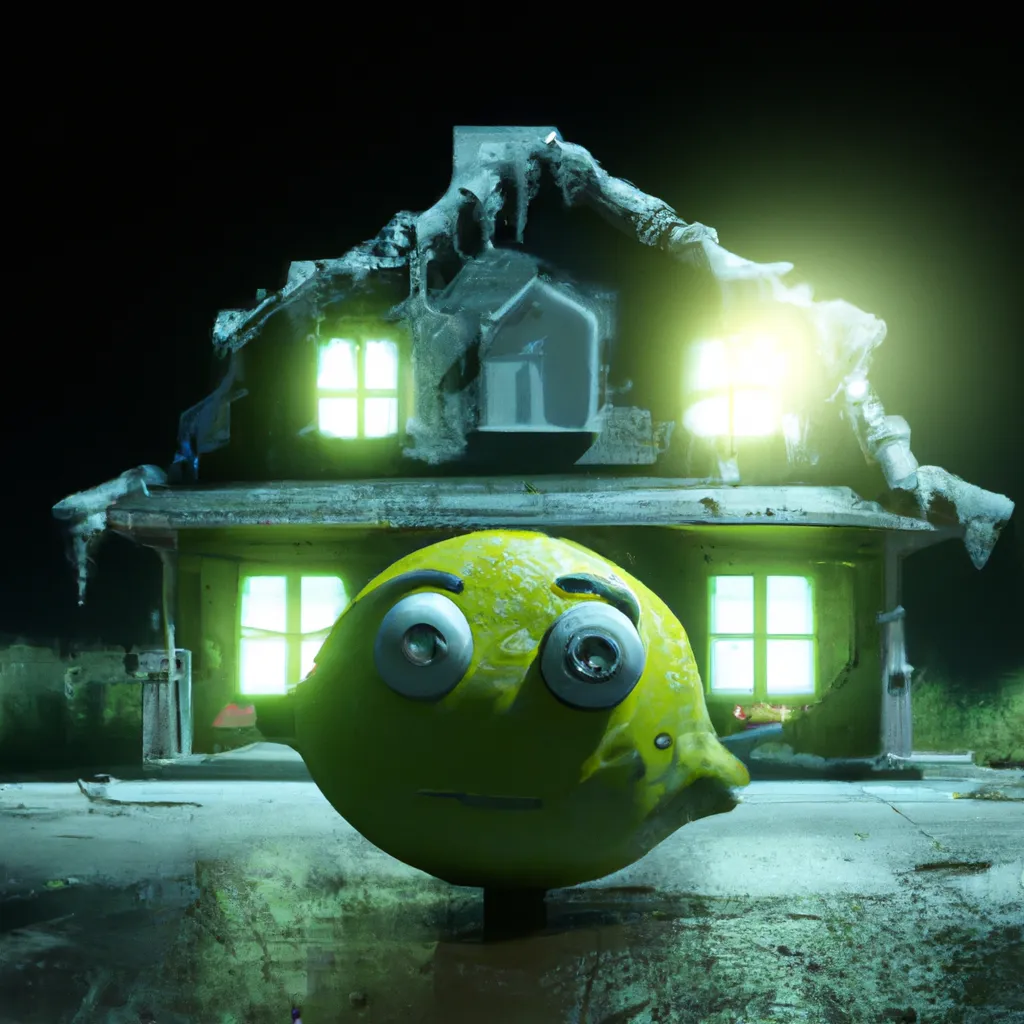 A lemon in front of a wooden house, 3D graphics, awa... | OpenArt