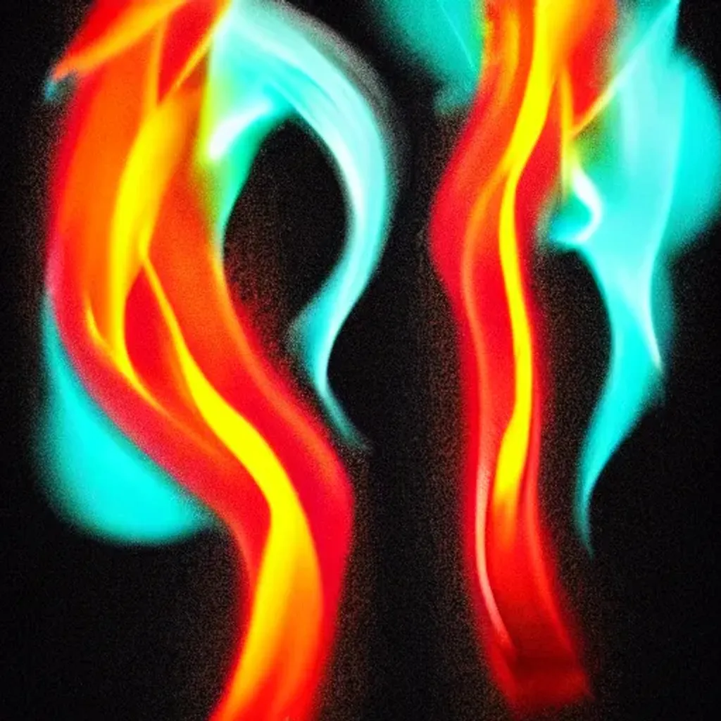 Dancing flames. Two totally abstract random flames o... | OpenArt