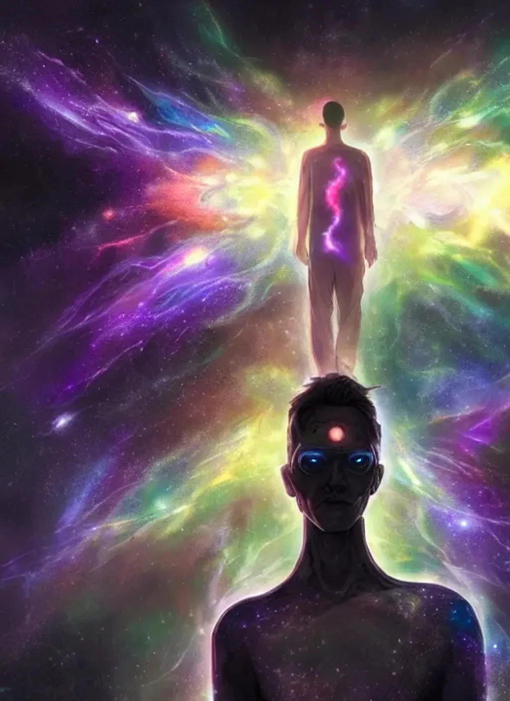 galaxy bender experiencing the quantum field, elevat...