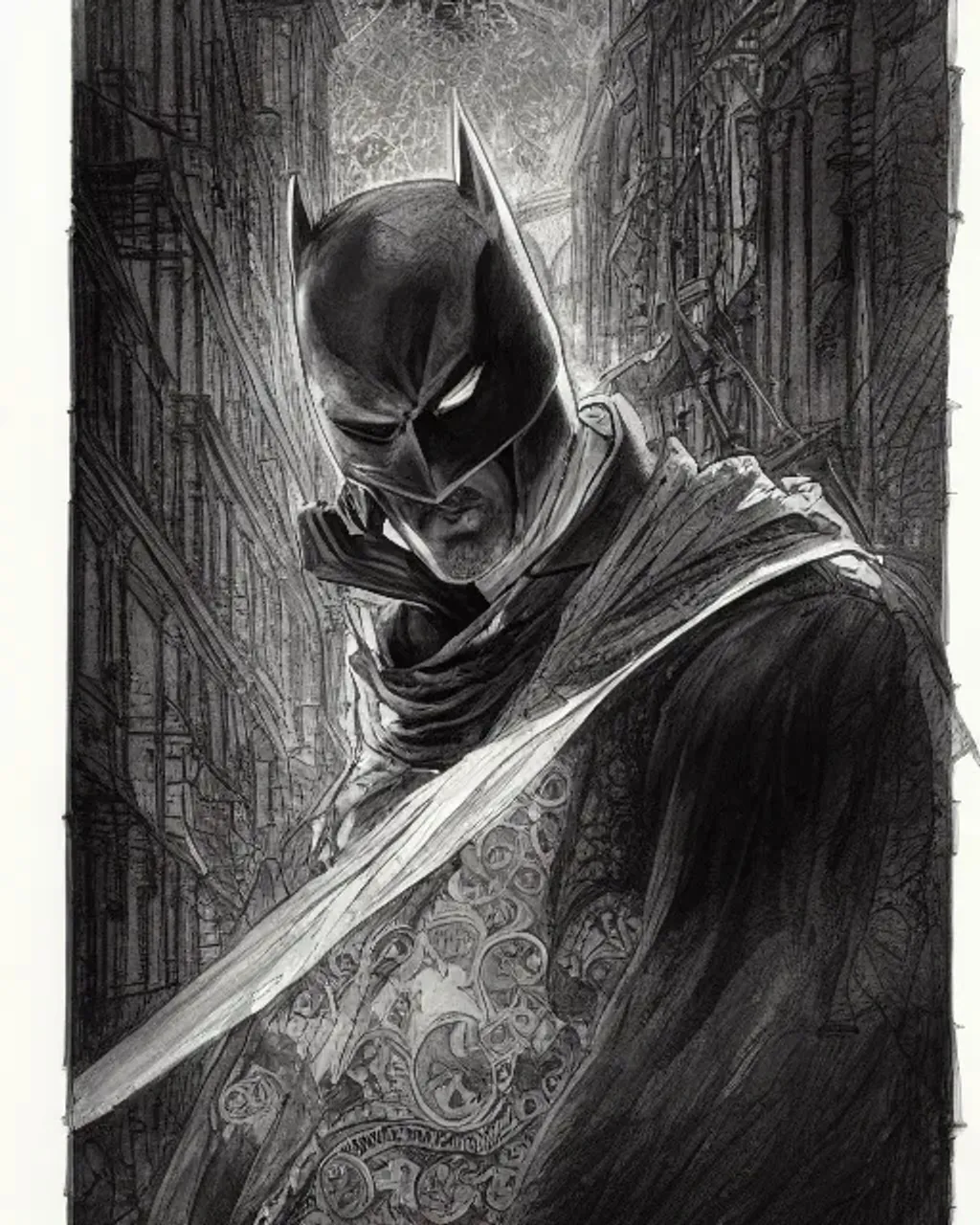 Centered portrait, Victorian Era Batman, watercolor,... | OpenArt