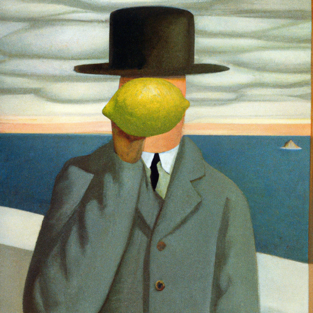 Painting of a man in an overcoat and a bowler hat s... | OpenArt