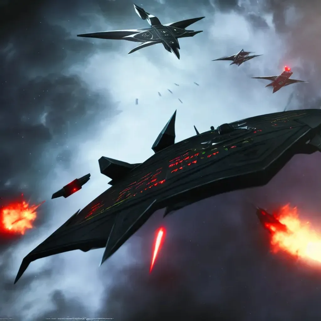 Attack by a Klingon battle ship, from a Star Trek mo... | OpenArt