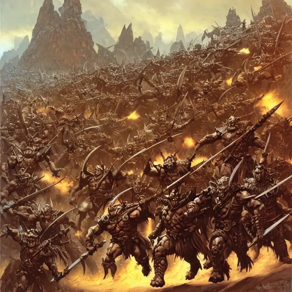 heavy armed and armored orc, goblin, troll and ogre... | OpenArt