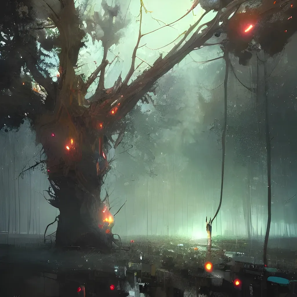 "Explosion of a tree, struck by lightning!!!" a brea... | OpenArt