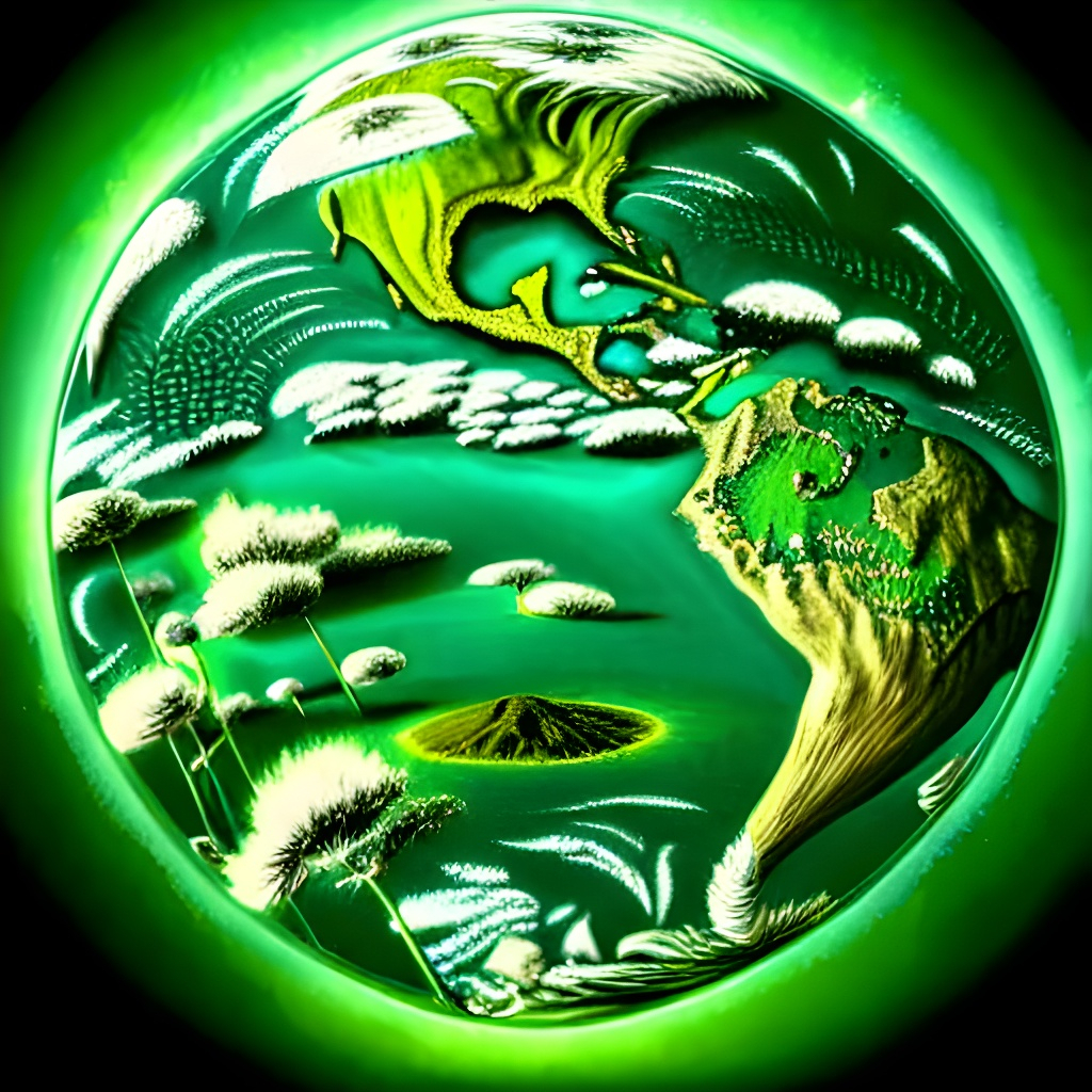greenish empire on full Earth, surreal art, detailed... | OpenArt