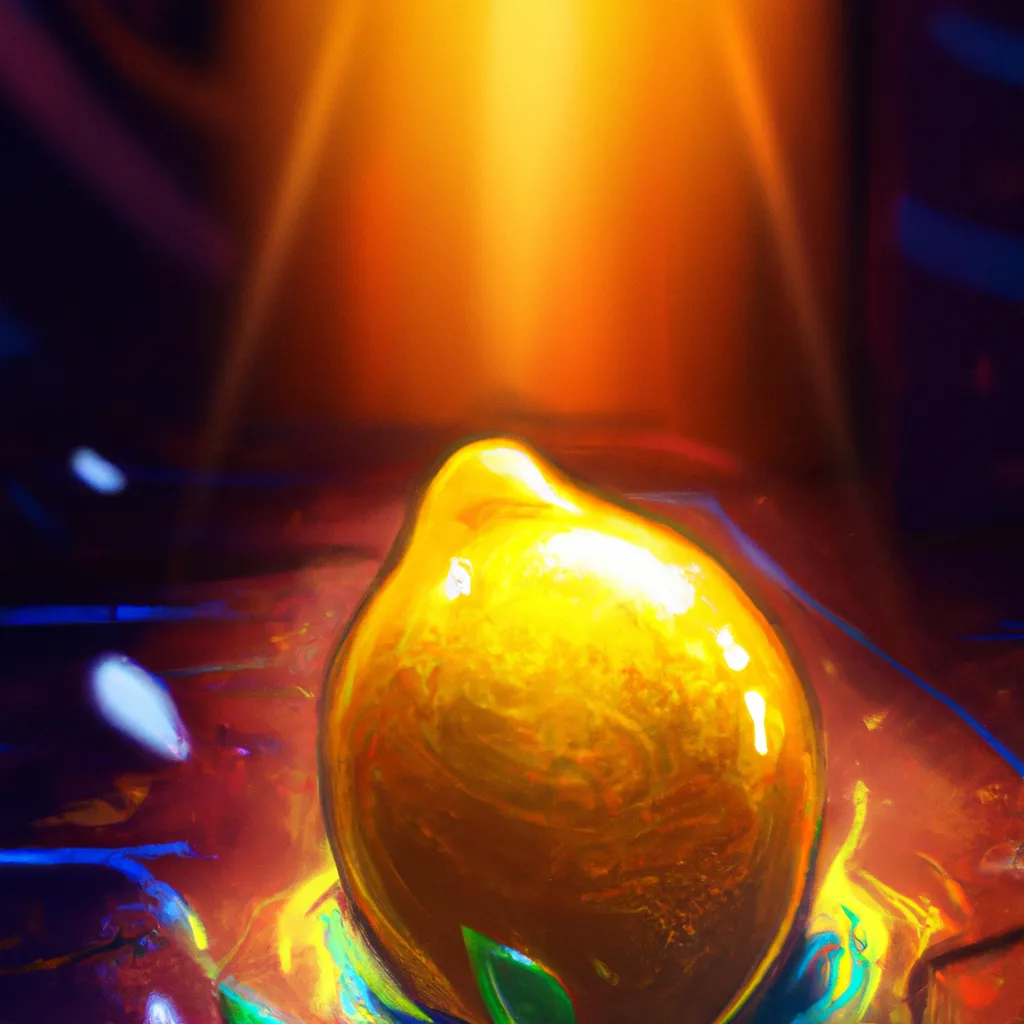 a god-like lemon in a colourful mysterious space is... | OpenArt