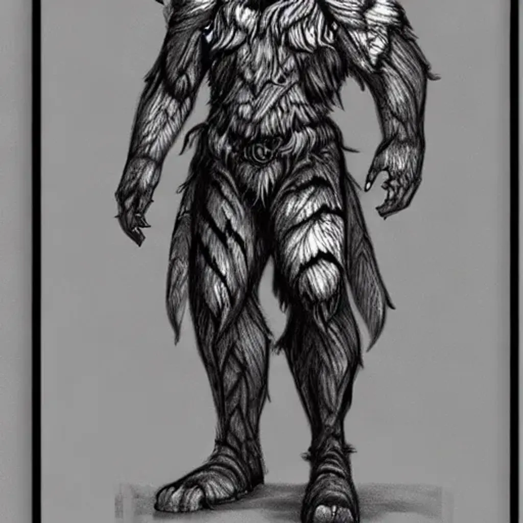 Furry wolf tiger hybrid anthropomorphic full body ar... | OpenArt