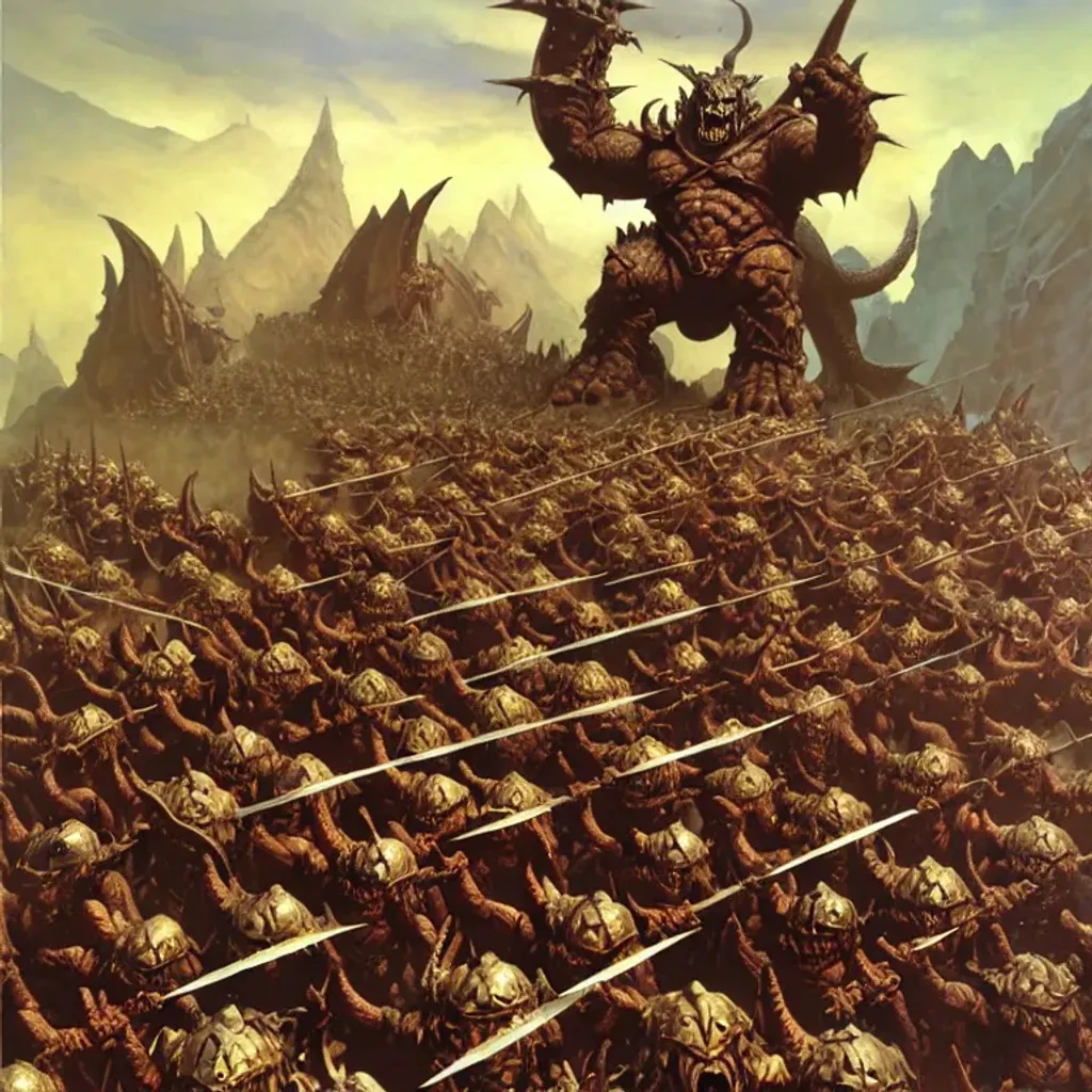 heavy armed and armored orc, elf, goblin, troll and... | OpenArt