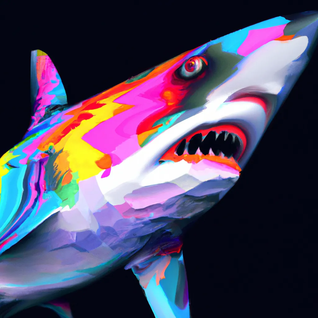 a 3d Shark with psychedelic colors expressing amazem... | OpenArt