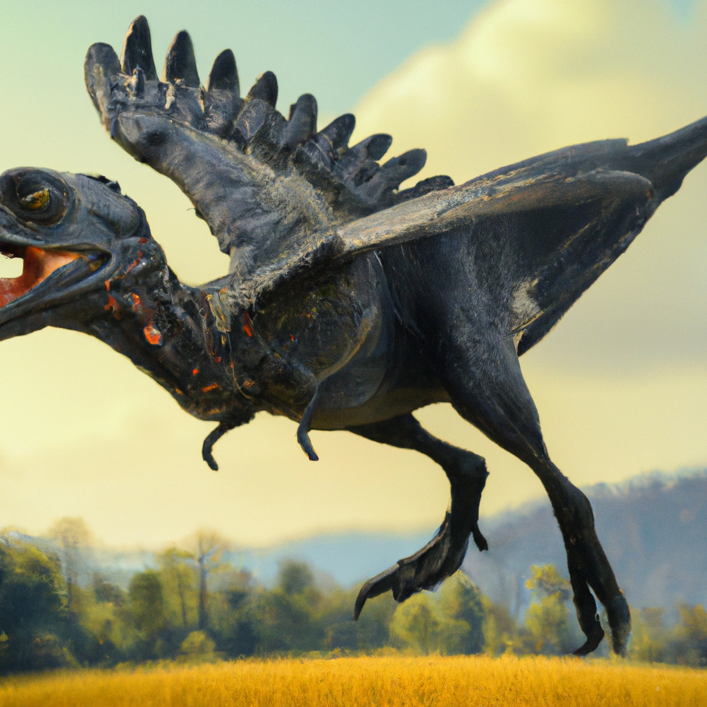A highly realistic depiction of a giant corvus dinos... | OpenArt