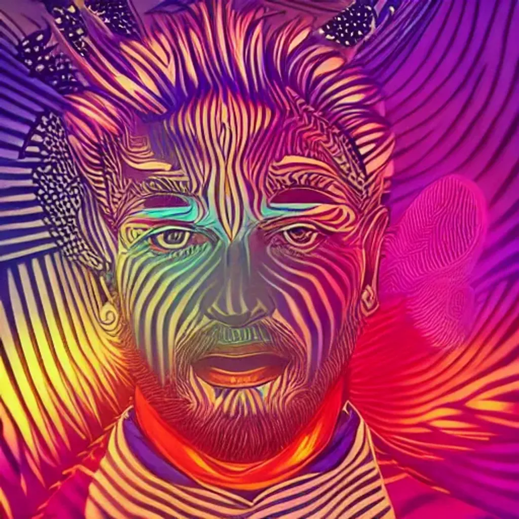 Hypnotic illustration of a man, standing character,... | OpenArt