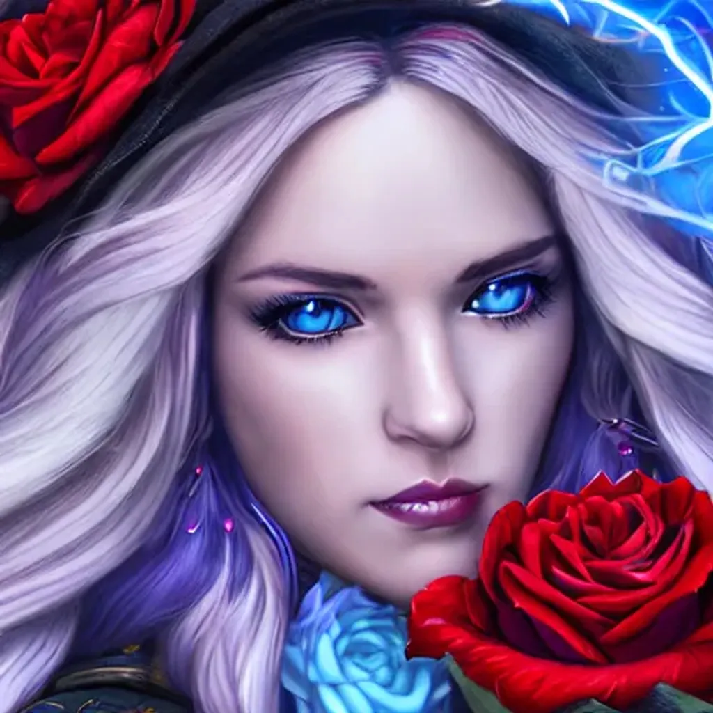 Portrait of {jaina proudmoore} with {white} hair and... | OpenArt