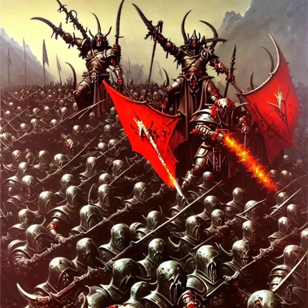 Demon androgynous heavy armored and armed elves of K... | OpenArt