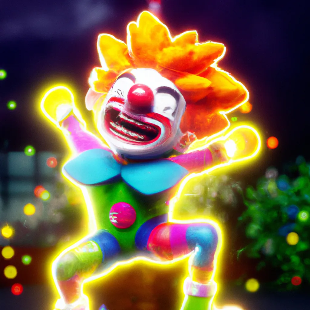 A cute toy clown going supersaiyan, digital art, cin... | OpenArt