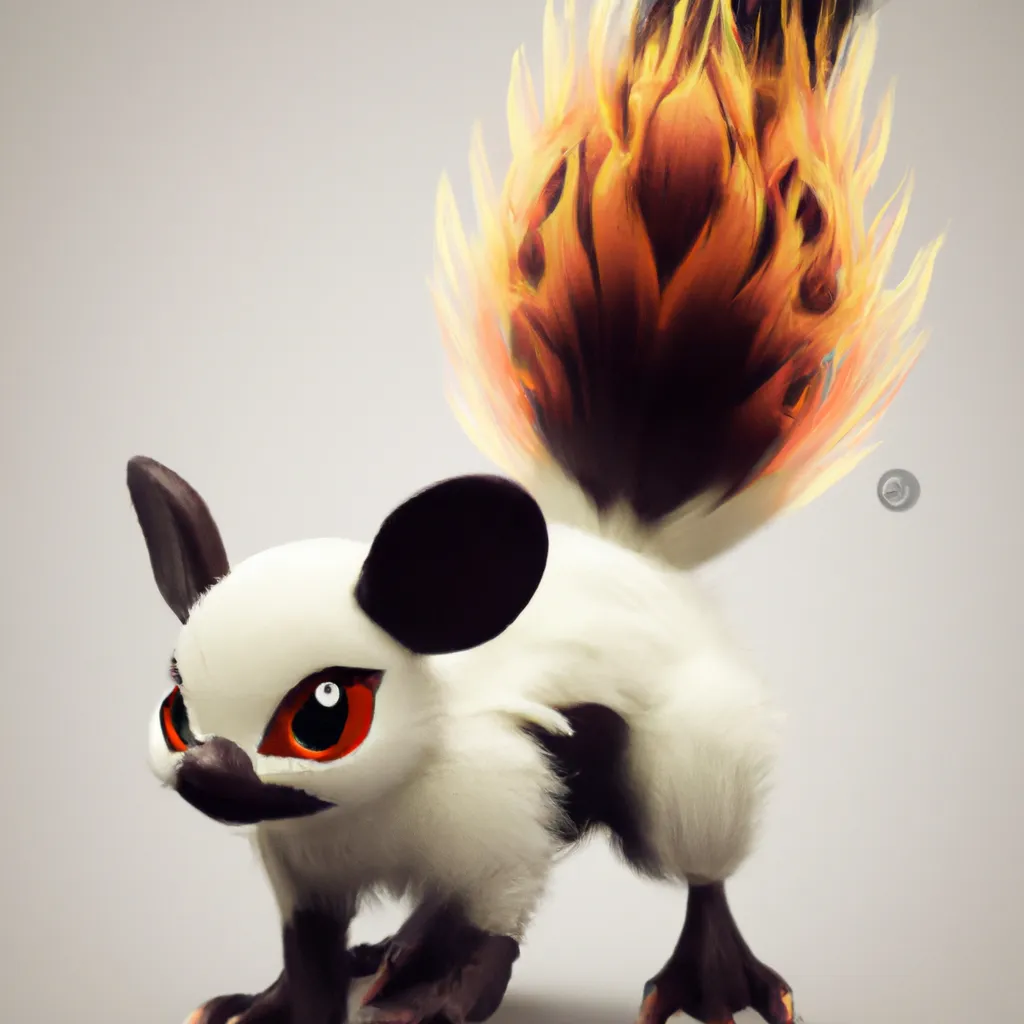 fire/ghost type spotted skunk, skunk pokemon, cute p... | OpenArt