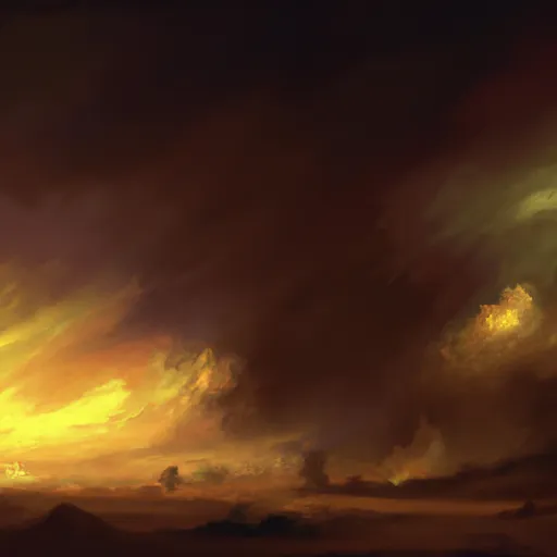 An epic painting of an aggressive sand storm in an I... | OpenArt