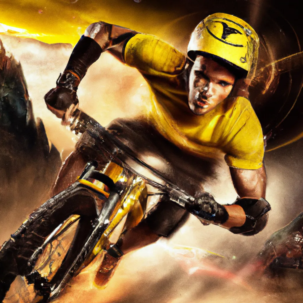 daredevil mountain bike cyclist wearing a bike helme... | OpenArt