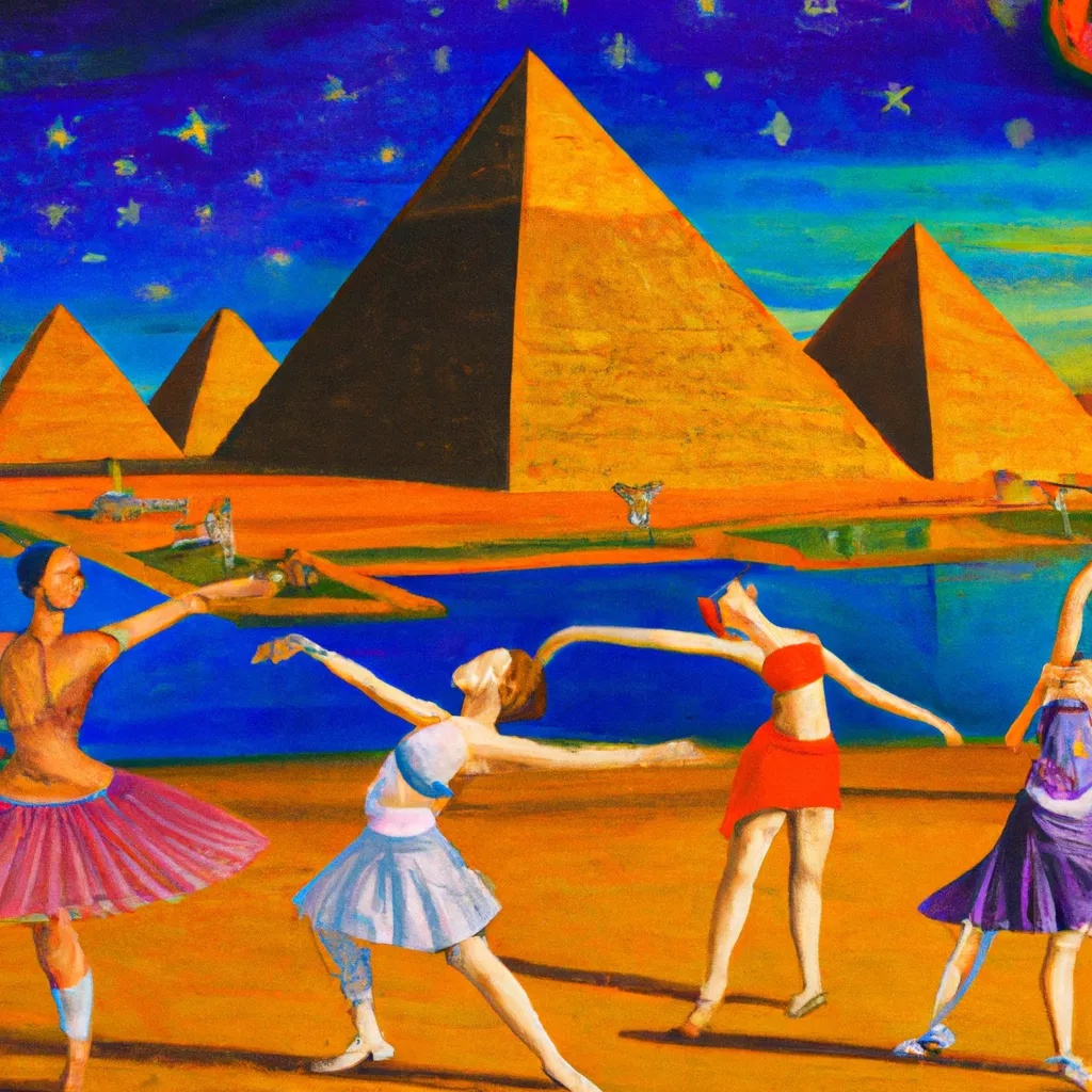 detailed painting of ballerinas dancing in the pyram... | OpenArt