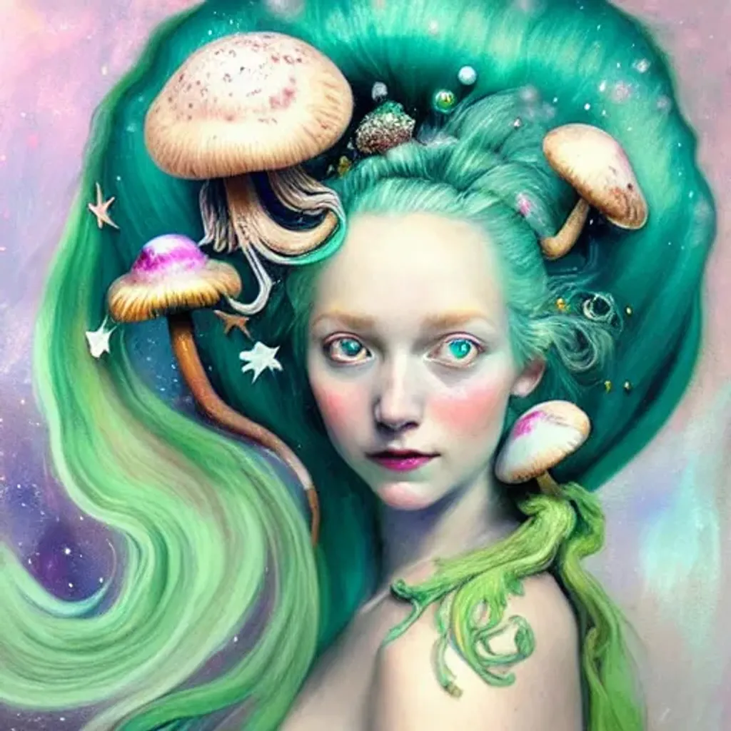 Pastel rococo portrait, Beautiful mermaid, detailed... | OpenArt