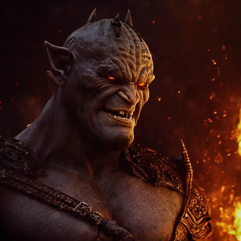 Portrait photo of orc, muscle, warrior, armour, gree... | OpenArt