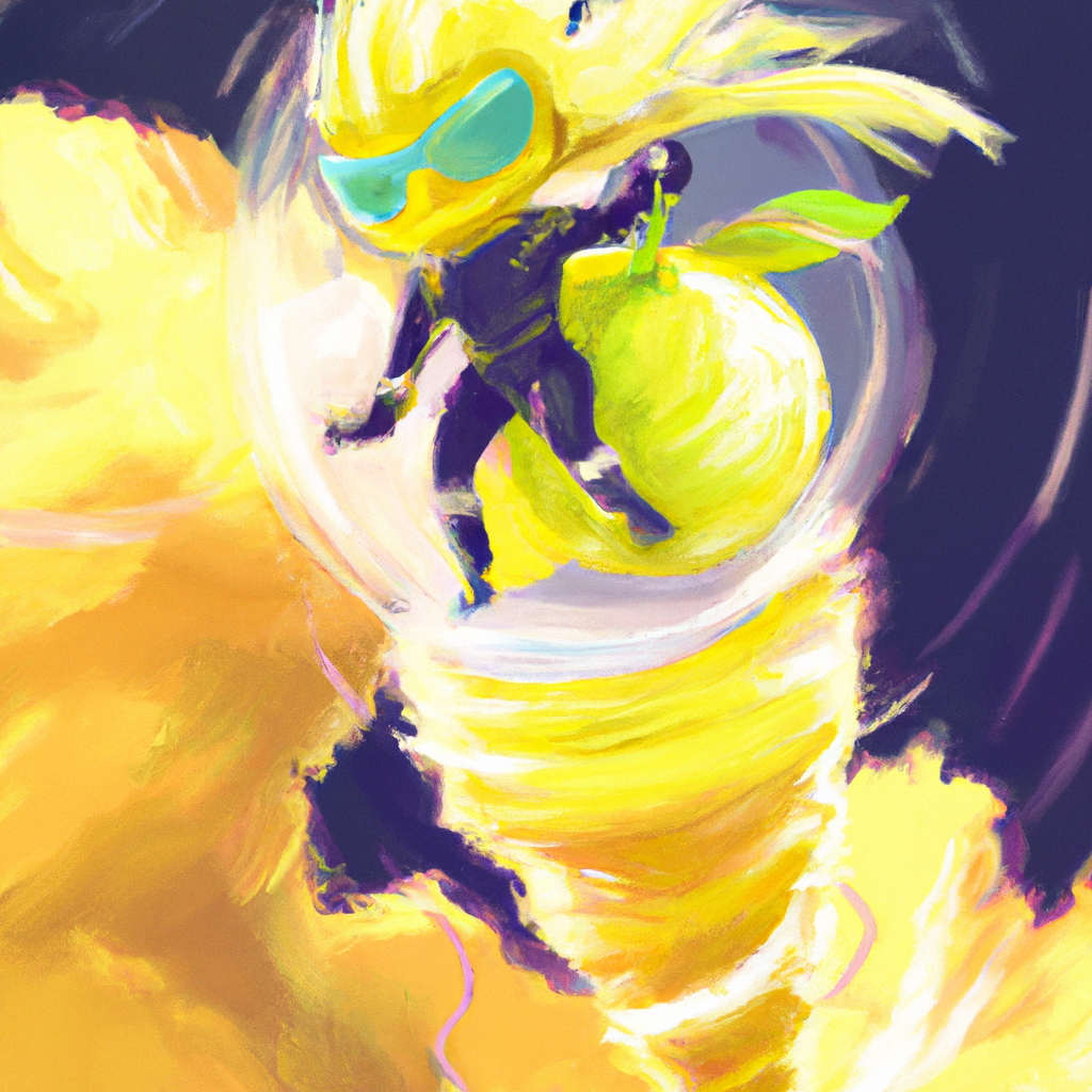 Kawaii cyberpunk lemon superhero flying around a gig... | OpenArt