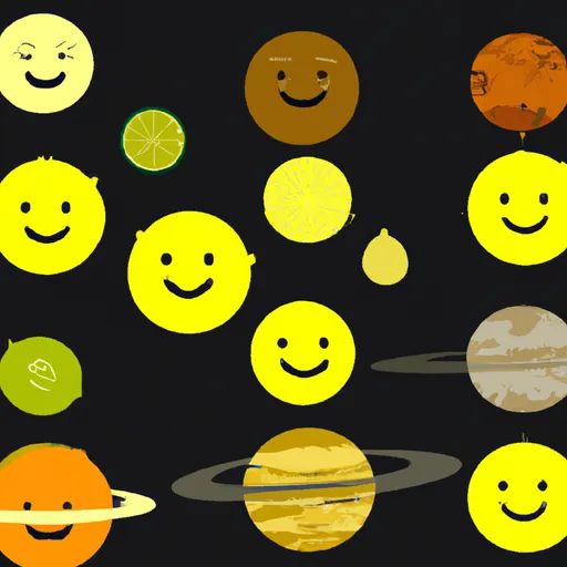 A solar system of lemmon planets with smiley faces. | OpenArt
