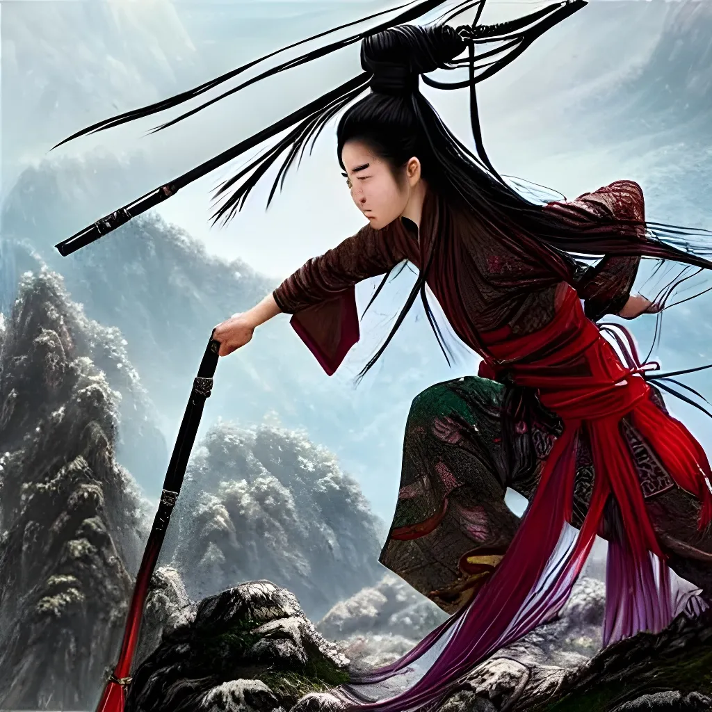 An epic fantasy wuxia illustration portrait of a bea... | OpenArt