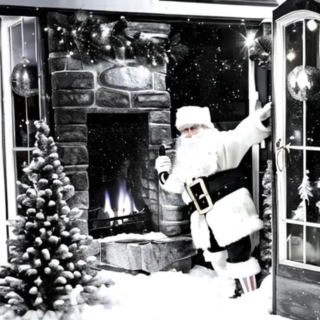 footage of Santa Claus Entering through a door, fire... | OpenArt