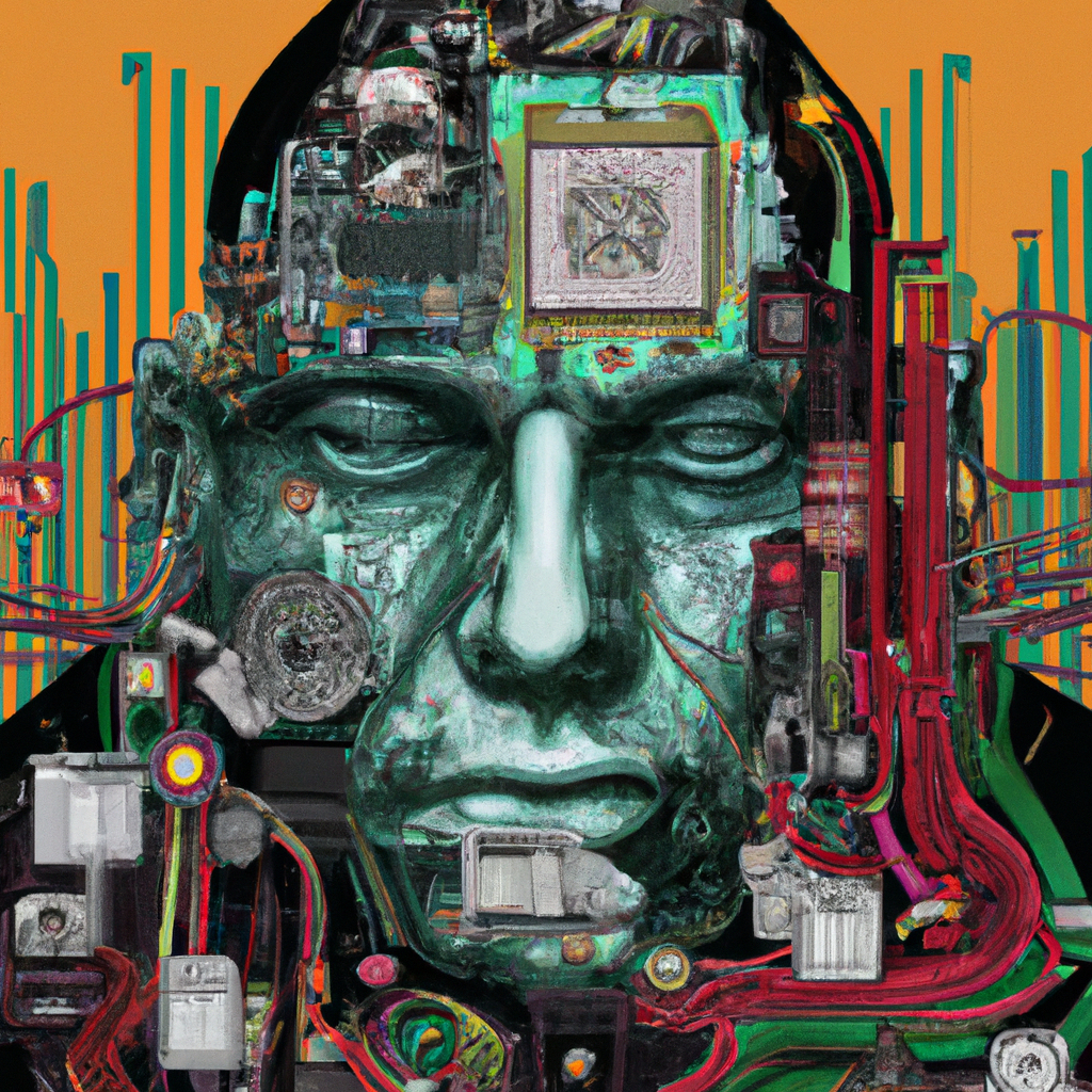 portrait of computer & circuits, melting, patriot, 8... | OpenArt