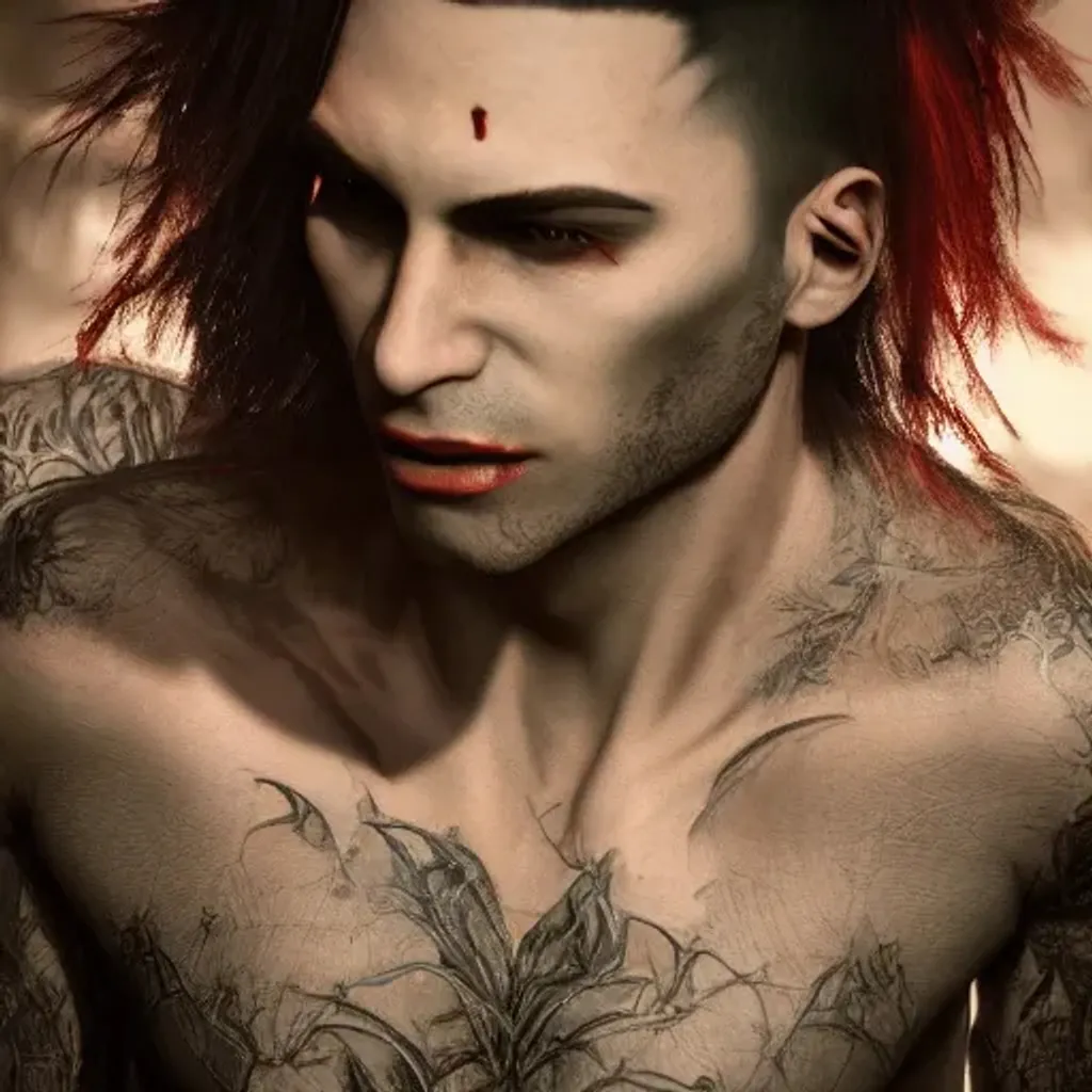 vampire male haircut photography, epic photorealis... | OpenArt