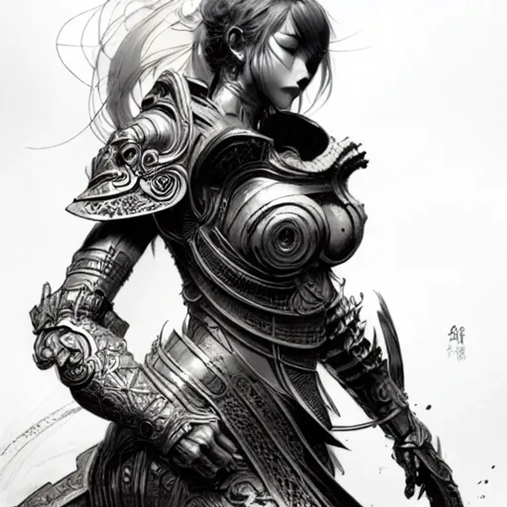 anime woman with a beautiful face, half body, she is... | OpenArt