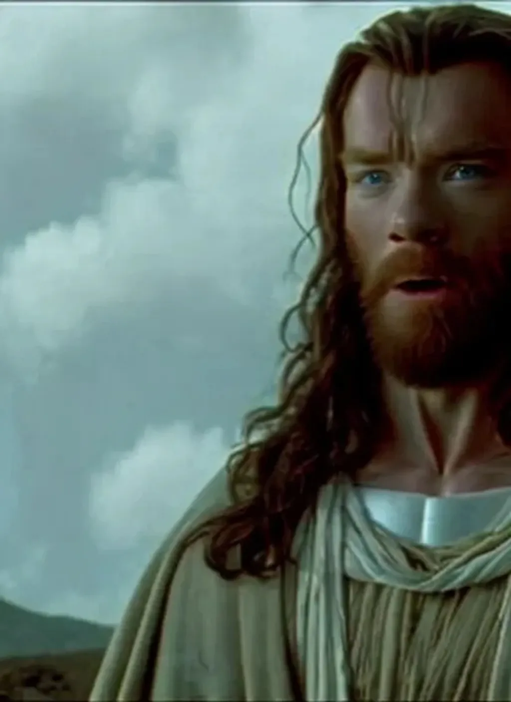Movie screenshot of Ewan McGregor as Jesus, 2005