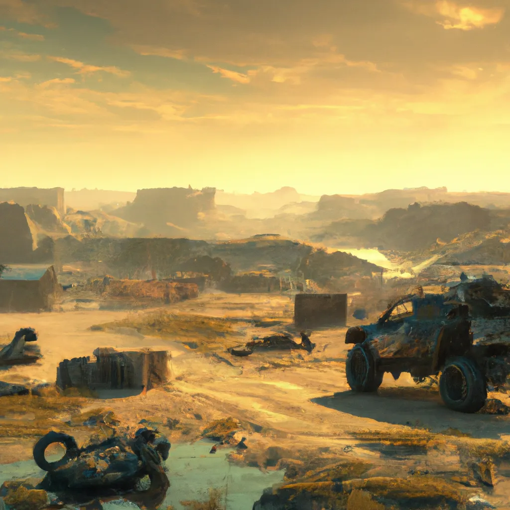 Dsytopian wasteland, Artstation, Visual Novel, Cinem... | OpenArt