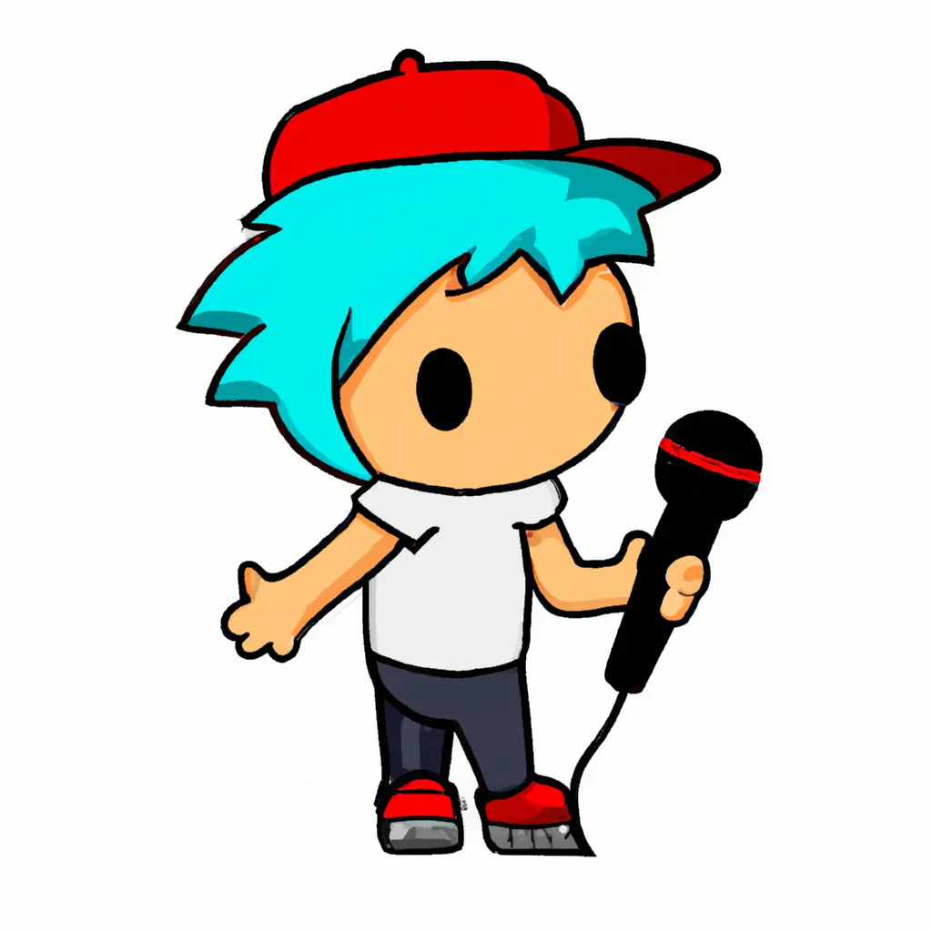 a cartoon character Little Boy with cyan hair, a bac... | OpenArt