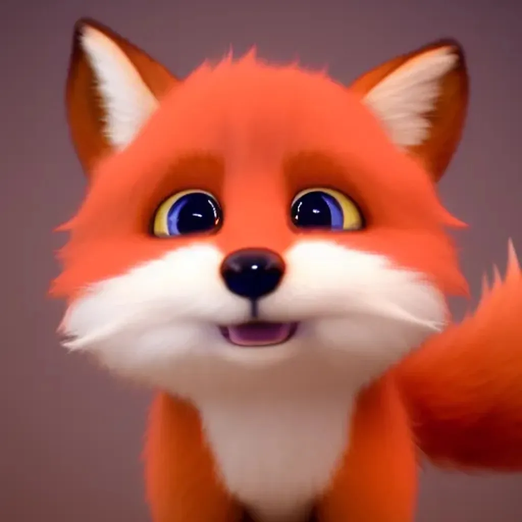 cutest extra fluffy 3d fox creature on earth with la... | OpenArt