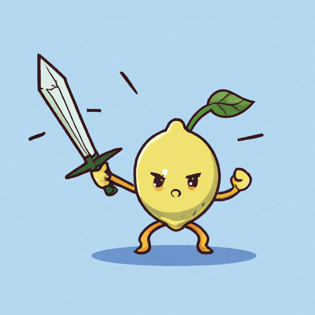 A buff lemon doing kungfu with fire, detailed digita... | OpenArt