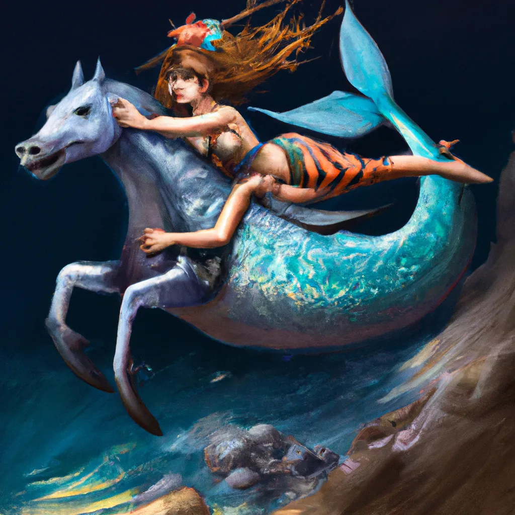A mermaid riding a centaur, digital art, very detail... | OpenArt