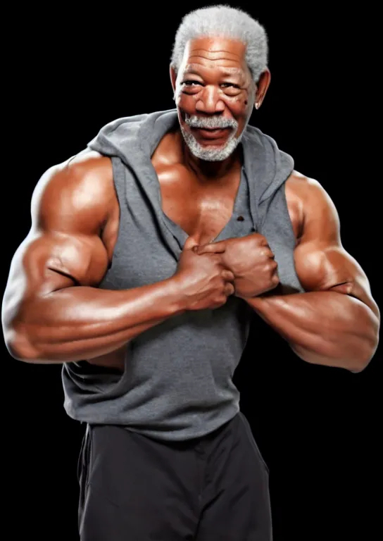 Morgan Freeman, Buff, Ripped, Yolked, Muscle, Flex,... | OpenArt