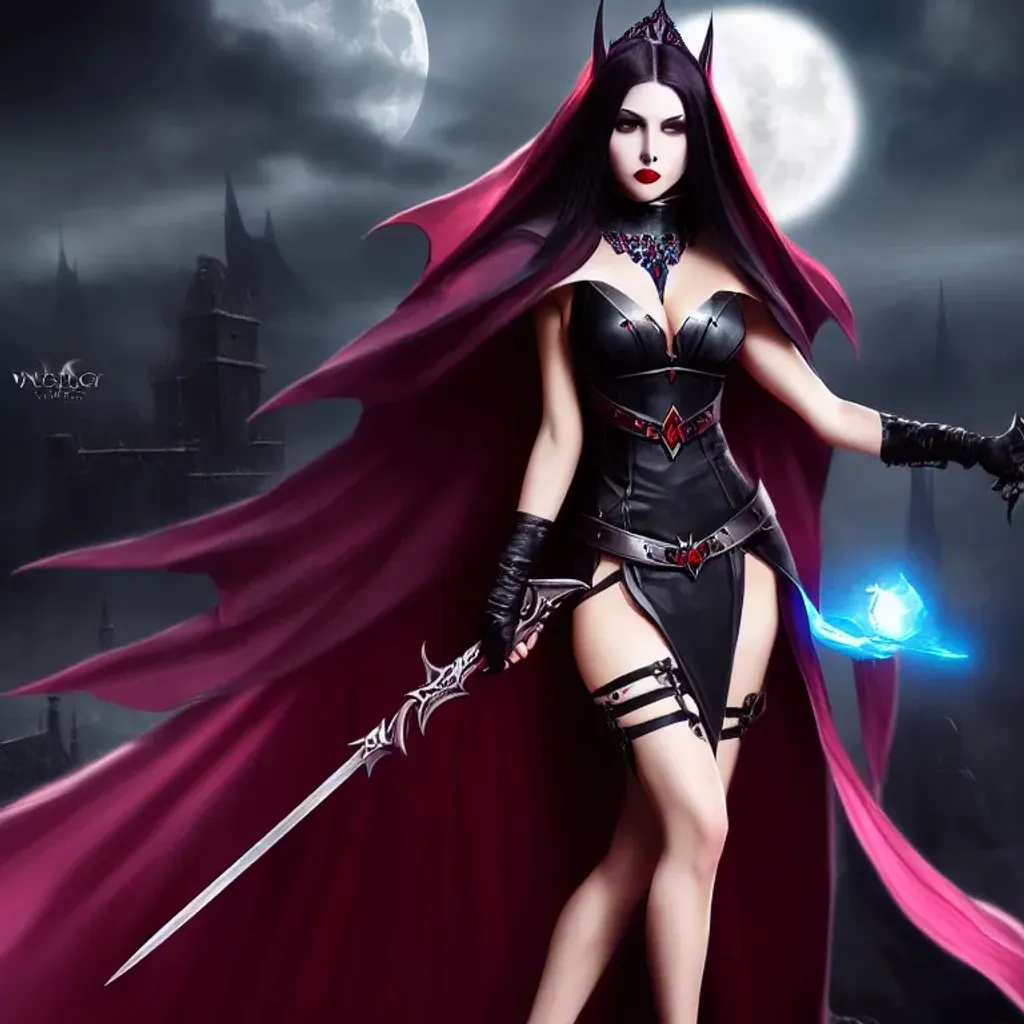 Dark vampire gothic princess in defiant outfit paint... | OpenArt