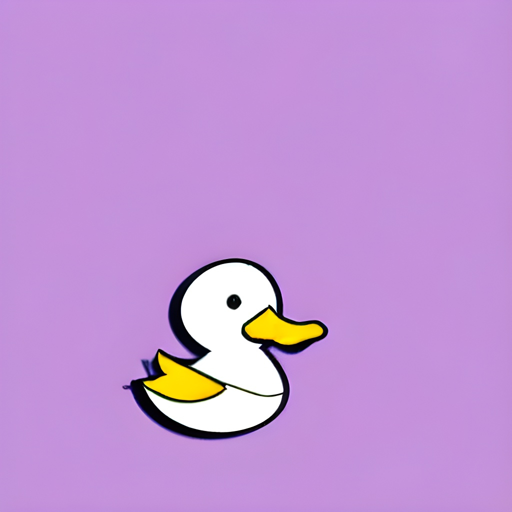 Dye cast sticker,cartoon Duck sticker, side view, wh...