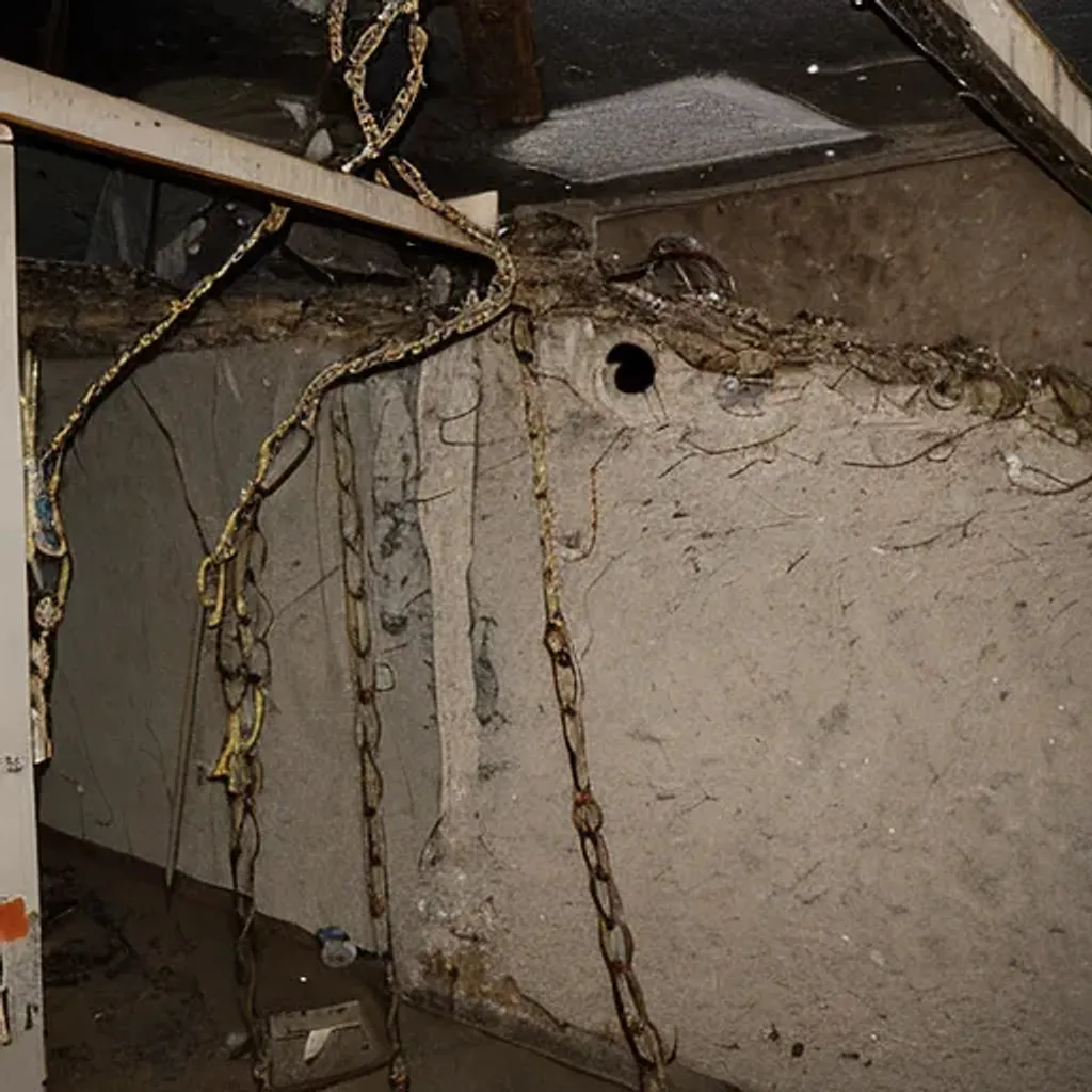 closed away basement, rotting decay, holes in the wa... | OpenArt