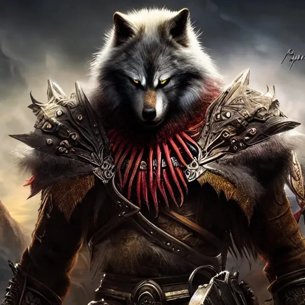 Fenrir, wolf of Ragnarok full body, front, ((white b... | OpenArt