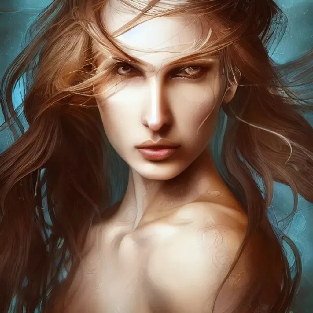 Fantasy, siren, beautiful but cruel woman, white ski... | OpenArt