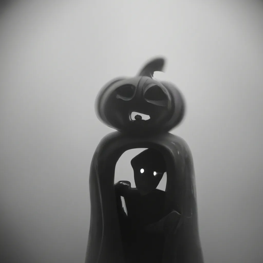 Tall black figure, crawling out of jack-o-lantern, C... | OpenArt